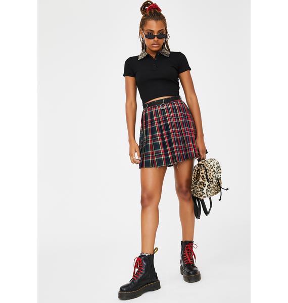 Current Mood Crimson Dress Code Plaid Skirt Dolls Kill