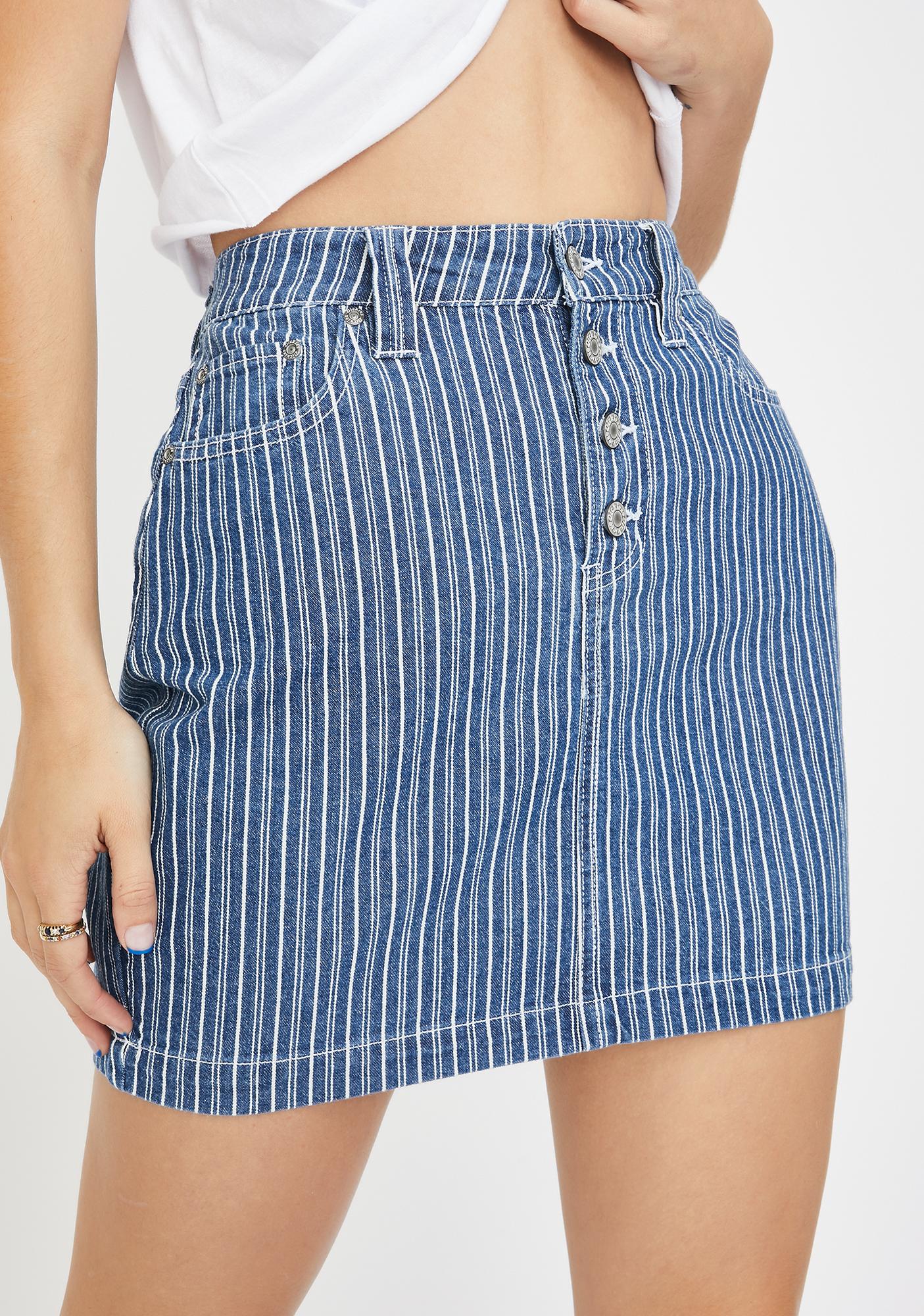 Dickies Girl Antique Wash Striped Mini Skirt | Dolls Kill