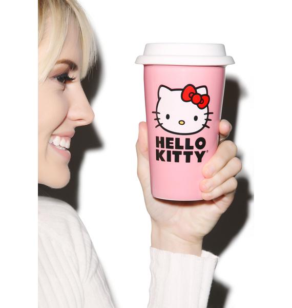 Hello Kitty Ceramic Travel Mug | Dolls Kill