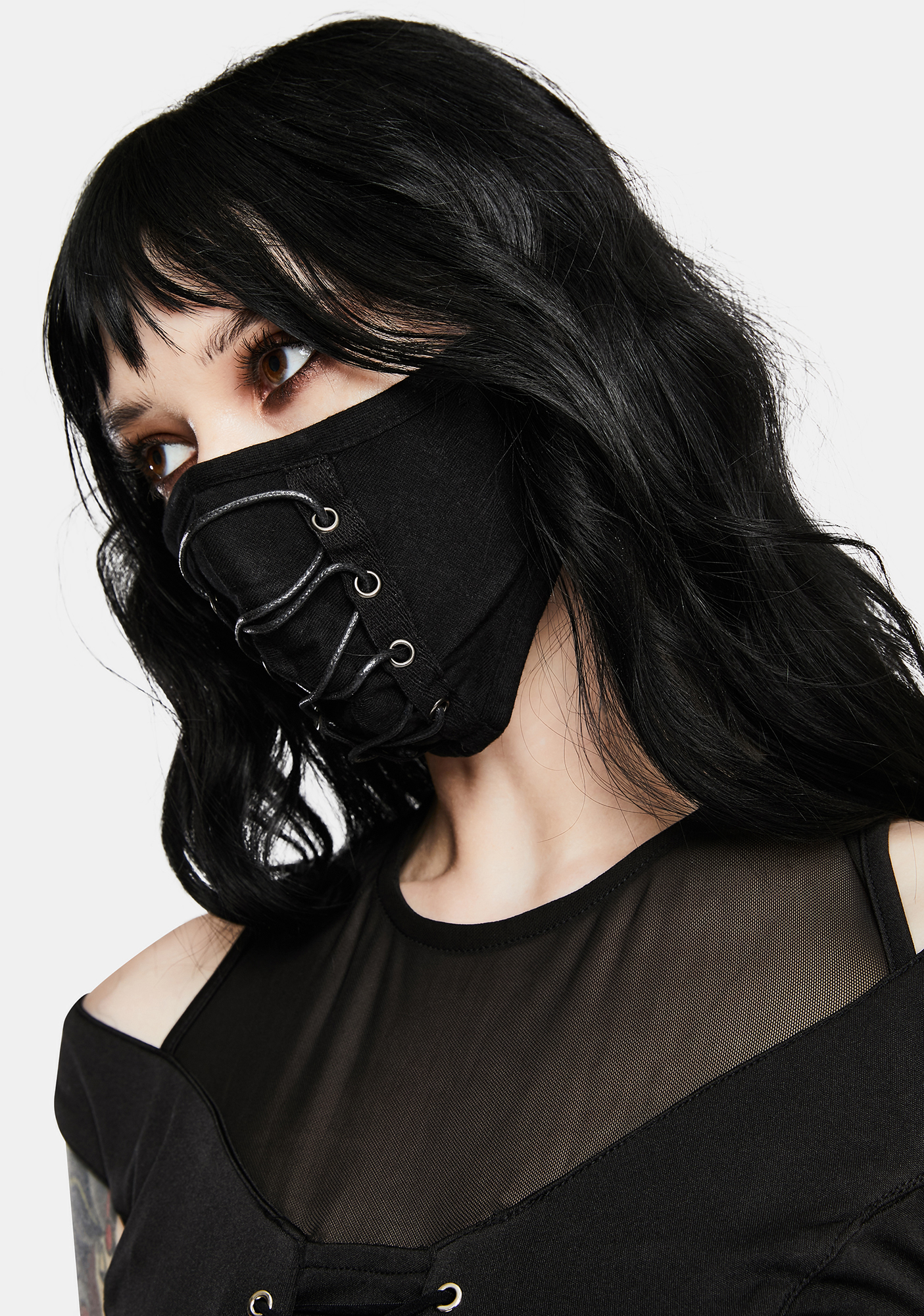 Punk Rave Daily Punk Lace-Up Face Mask | Dolls Kill