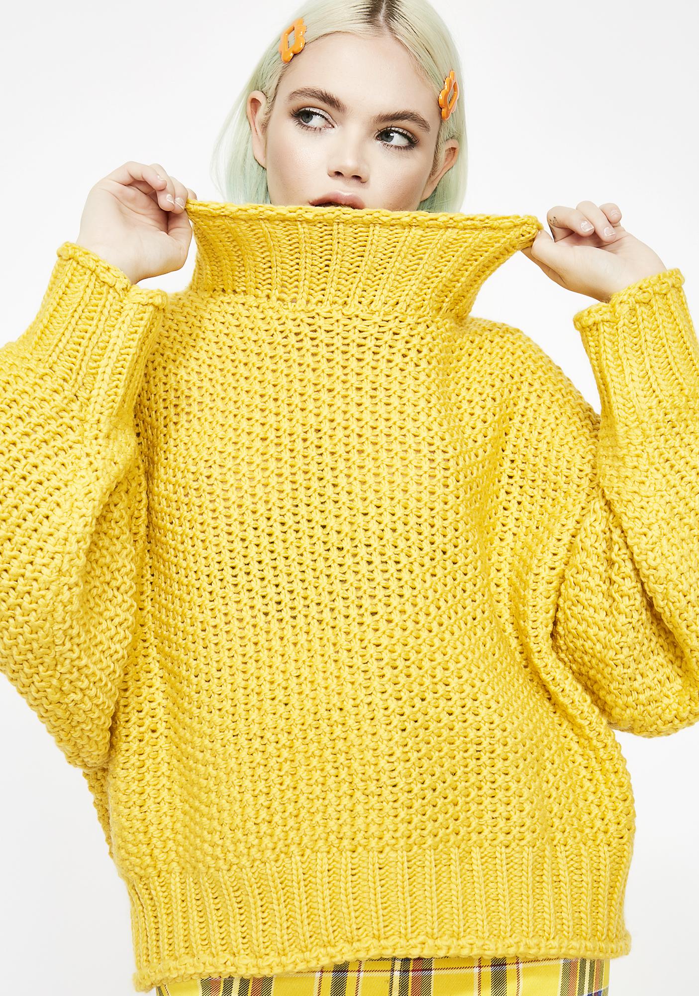 Chunky Knit Turtleneck Sweater Dolls Kill
