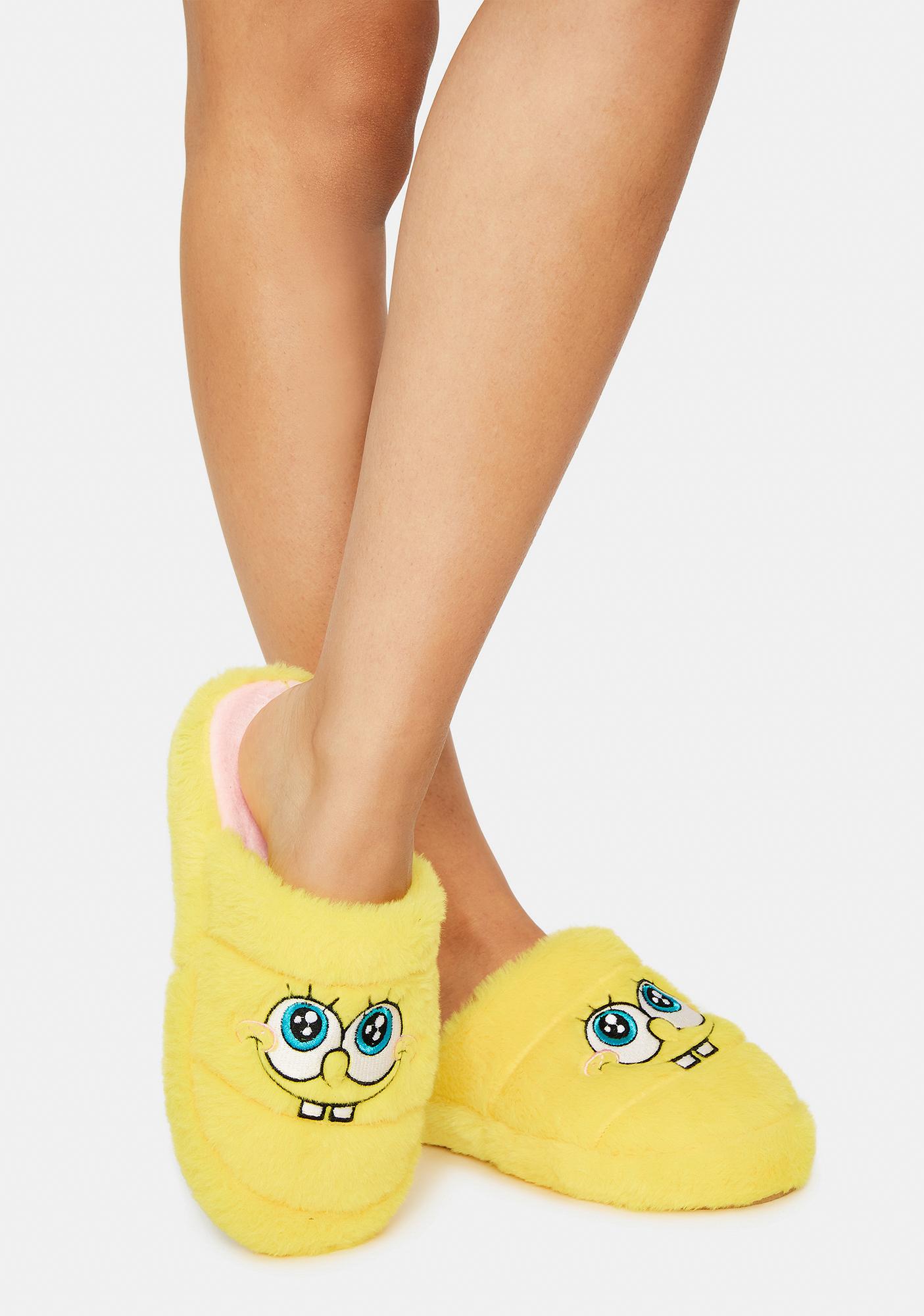 Skinnydip X Spongebob Fluffy Slippers | Dolls Kill