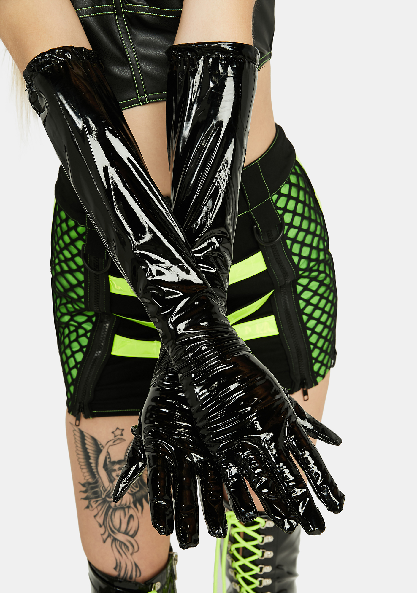 Long Vinyl Gloves - Black | Dolls Kill