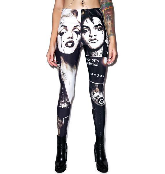 Too Fast Marylin And Elvis Lexy Leggings Dolls Kill