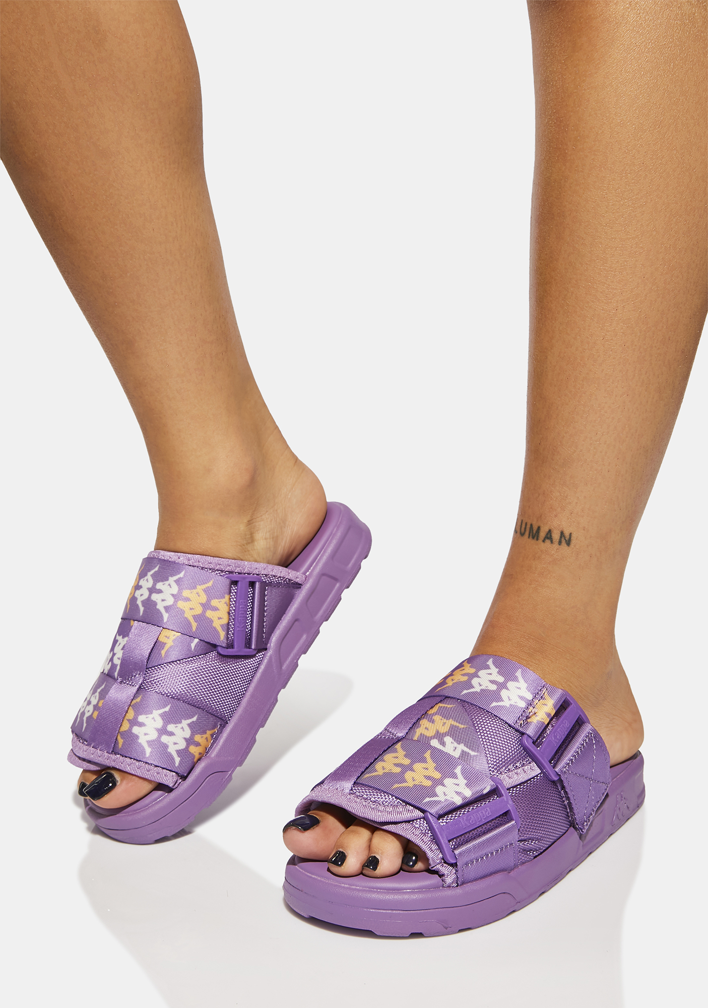 Kappa Nylon Mules Slippers - Purple | Dolls Kill