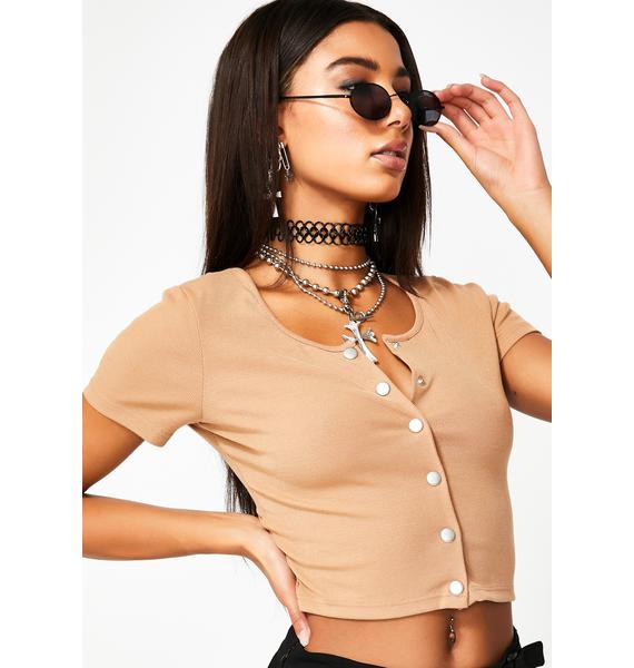 Glamorous Button Up Crop T-Shirt | Dolls Kill Glamorous Button Up Crop T-Shirt | Dolls Kill