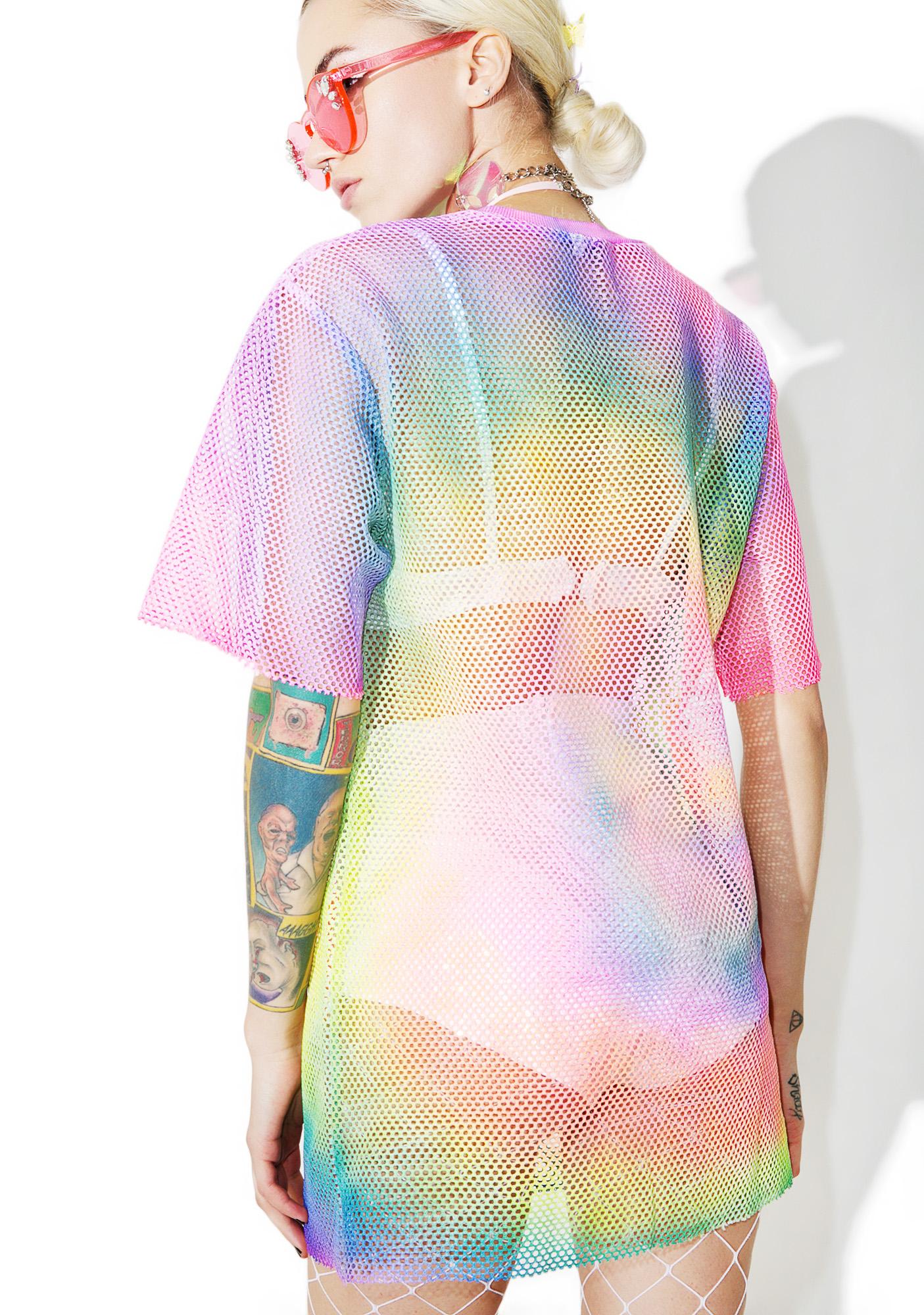 Tie Dyed Mesh T Shirt Dolls Kill