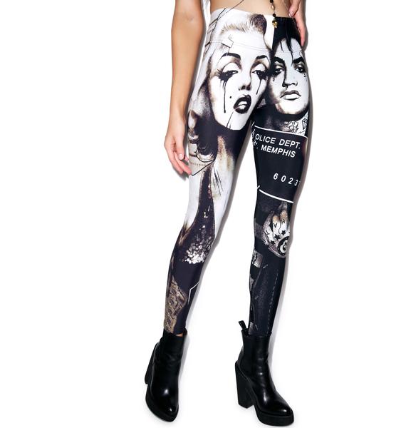 Too Fast Marylin And Elvis Lexy Leggings Dolls Kill